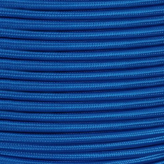 Câble rond tressé en tissu bleu électrique à 2 fils | Mullan Lighting