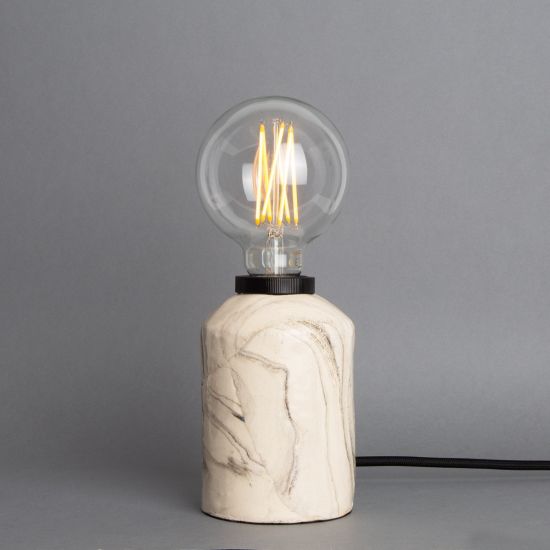 Bixa Small Ceramic Table Lamp, Blue Earth | Mullan Lighting