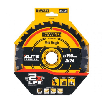 190X30X24 Teeth Dewalt DT10304-QZ Elite Wood Cutting Circular Saw Blade ...