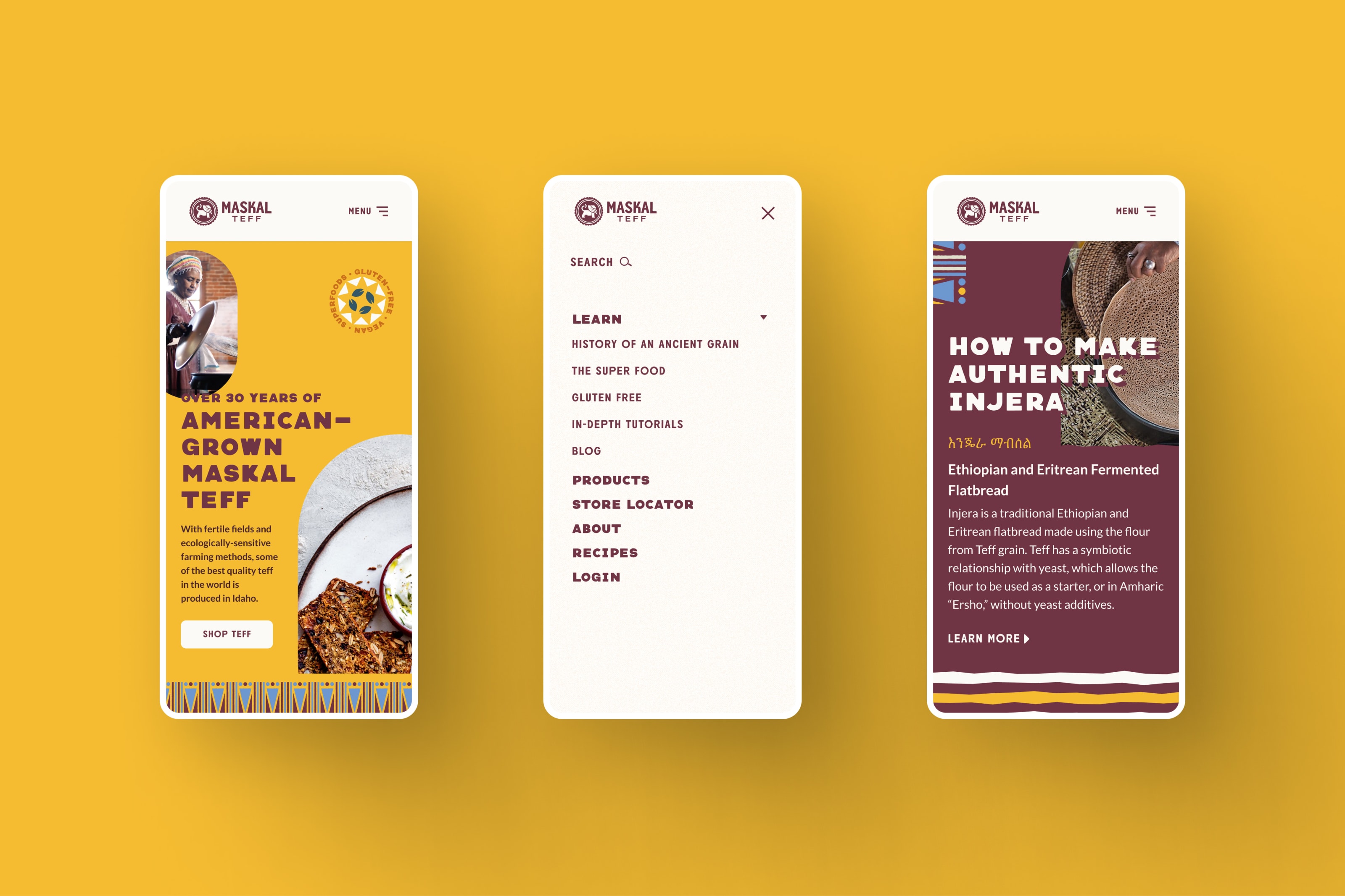 Ancient Grain Branding and Packaging - The Teff Company