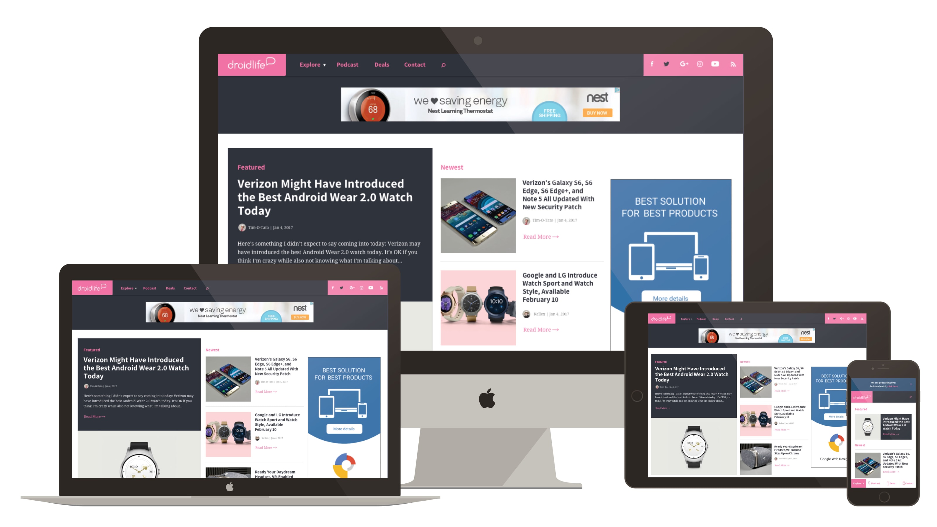 Tech Blog Web and Logo Design - Droid Life Website by Murmur Creative