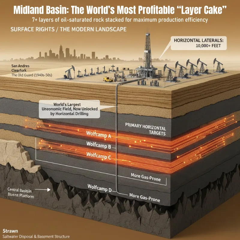Midland Basin 2026 Guide: Stacked Pay, Royalties & Geology