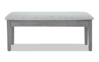 Homeworks Gray Upholstered Storage Dining Bench | Bob's Discount ...