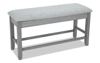 Homeworks Gray Upholstered Counter Height Storage Dining Bench | Bob's ...