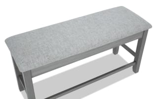 Homeworks Gray Upholstered Counter Height Storage Dining Bench | Bob's ...