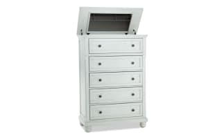 Portland White 5 Drawer Lift-Top Chest | Bob's Discount Furniture ...