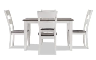 Blake 5 Piece White & Gray Extendable Dining Set | Bob's Discount ...