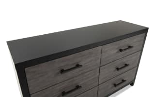 Fusion Black & Gray 6 Drawer Dresser | Bob's Discount Furniture ...