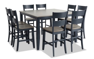 Blake 9 Piece Graphite & Gray Extendable Counter Height Dining Set ...