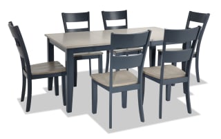 Blake 7 Piece Graphite & Gray Extendable Dining Set | Bob's Discount ...