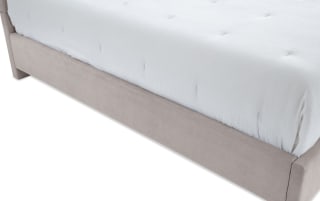 Performa Queen Beige Upholstered Panel Bed | Bob's Discount Furniture ...
