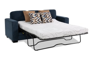 Homeworks Navy 83'' Sleeper Sofa with Queen Cooling Mattress | Bob's ...