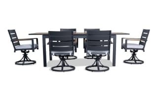 Laguna 7 Piece Gray Aluminum Outdoor Dining Set | Bob's Discount ...