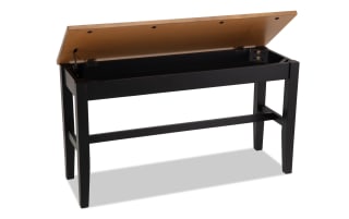 Blake Black & Natural Counter Height Storage Dining Bench | Bob's ...