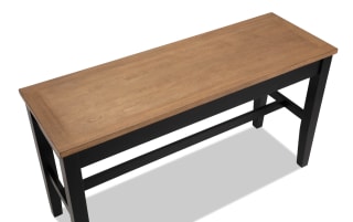 Blake Black & Natural Counter Height Storage Dining Bench | Bob's ...