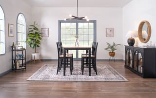 Blake Black & Natural Extendable Counter Height Square Dining Table ...