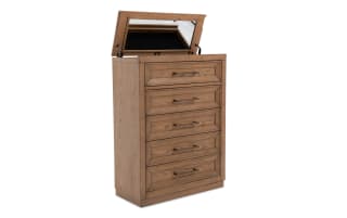 Brentwood Light Oak 5 Drawer Lift-Top Chest | Bob's Discount Furniture ...