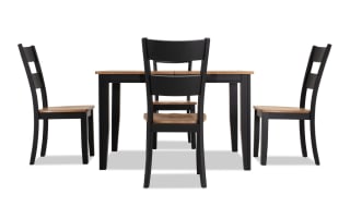 Blake 5 Piece Black & Natural Extendable Dining Set | Bob's Discount ...