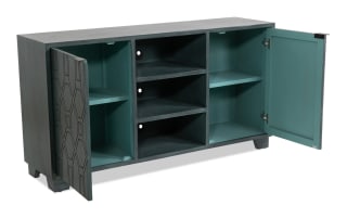 Hexagon 60'' Turquoise Fully Assembled Storage TV Stand | Bob's ...