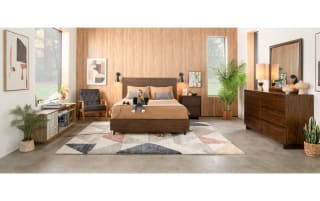 Mango 4 Piece Queen Brown Panel Bedroom Set | Bob's Discount Furniture ...