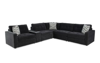 Modular Bob™ Charcoal 144'' 6 Piece Modular Sectional with 2 Armless ...