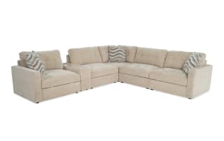 Modular Bob™ Beige 144'' 6 Piece Modular Sectional with 2 Armless Chair ...