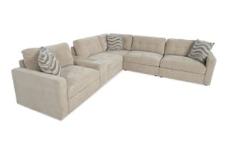 Modular Bob™ Beige 144'' 6 Piece Modular Sectional with 2 Armless Chair ...