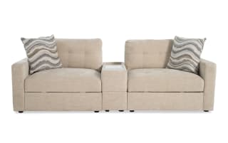Modular Bob™ Beige 98'' 3 Piece Modular Loveseat with 1 Console, 1 Left ...