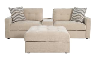 Modular Bob™ Beige 98'' 3 Piece Modular Loveseat with 1 Conosole, 1 ...