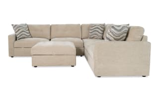 Modular Bob™ Beige 132'' 6 Piece Sectional with 2 Armless Chairs, 1 ...