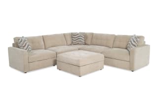 Modular Bob™ Beige 132'' 6 Piece Sectional with 2 Armless Chairs, 1 ...