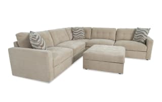 Modular Bob™ Beige 132'' 6 Piece Sectional with 2 Armless Chairs, 1 ...
