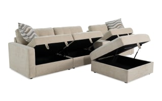 Modular Bob™ Beige 132'' 5 Piece Modular Sofa with 1 Armless Chair, 1 ...