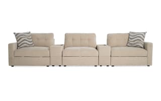 Modular Bob™ Beige 147'' 5 Piece Modular Sofa with 2 Consoles, 1 ...
