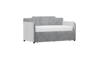 Nadia Twin Gray Upholstered Daybed with Twin Trundle | Bob's Discount ...