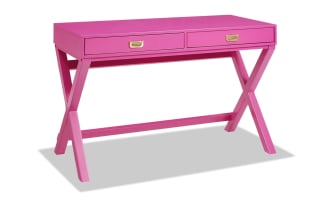 Rory Pink 2 Drawer Writing Desk | Bob's Discount Furniture & Mattress Store