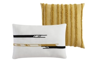 Ezra King Ivory Striped 5 Piece Comforter Set | Bob's Discount ...