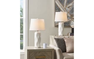 Zayden White Table Lamp (Set of 2) | Bob's Discount Furniture ...