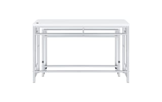 Highland Park 4 Piece White Faux Leather Nesting Counter Height Dining ...