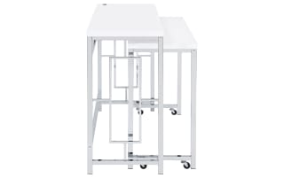 Highland Park 4 Piece White Faux Leather Nesting Counter Height Dining ...