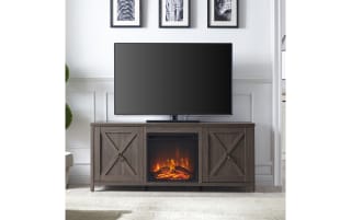 Ariyah 58'' Brown Electric Fireplace & TV Stand | Bob's Discount ...