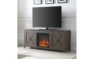 Ariyah 58'' Brown Electric Fireplace & TV Stand | Bob's Discount ...
