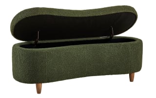Kailei Green Boucle Storage Bench | Bob's Discount Furniture & Mattress ...