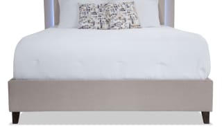 Performa King Beige Upholstered Panel Bed | Bob's Discount Furniture ...