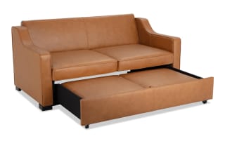 Bob-O-Pedic® Cognac Leather 73'' Queen Pop-Up Sleeper Sofa | Bob's ...