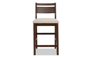 Mango Brown & Beige Panel Back Counter Height Stool | Bob's Discount ...