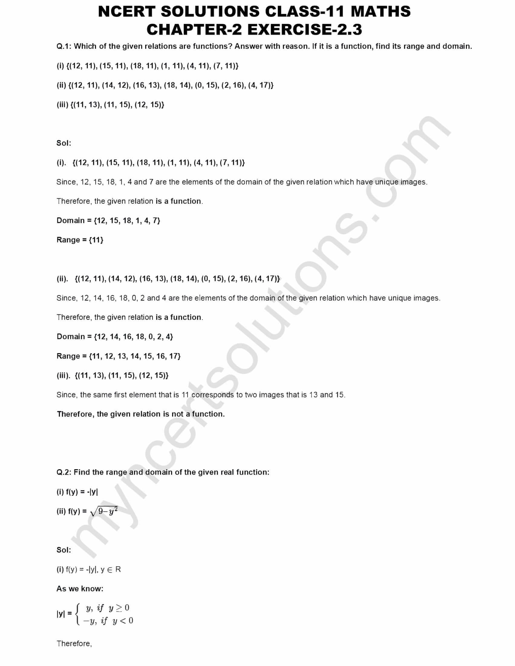 NCERT Solutions For Class 11 Maths Chapter 2 Ex 2 3 ncert-solutions-for-class-11-maths-chapter-2-ex-2-3