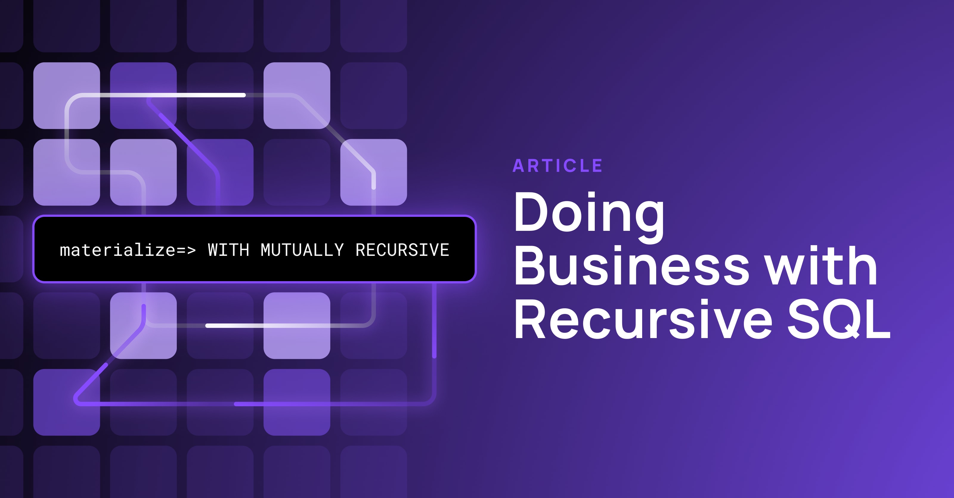 Doing business with recursive SQL