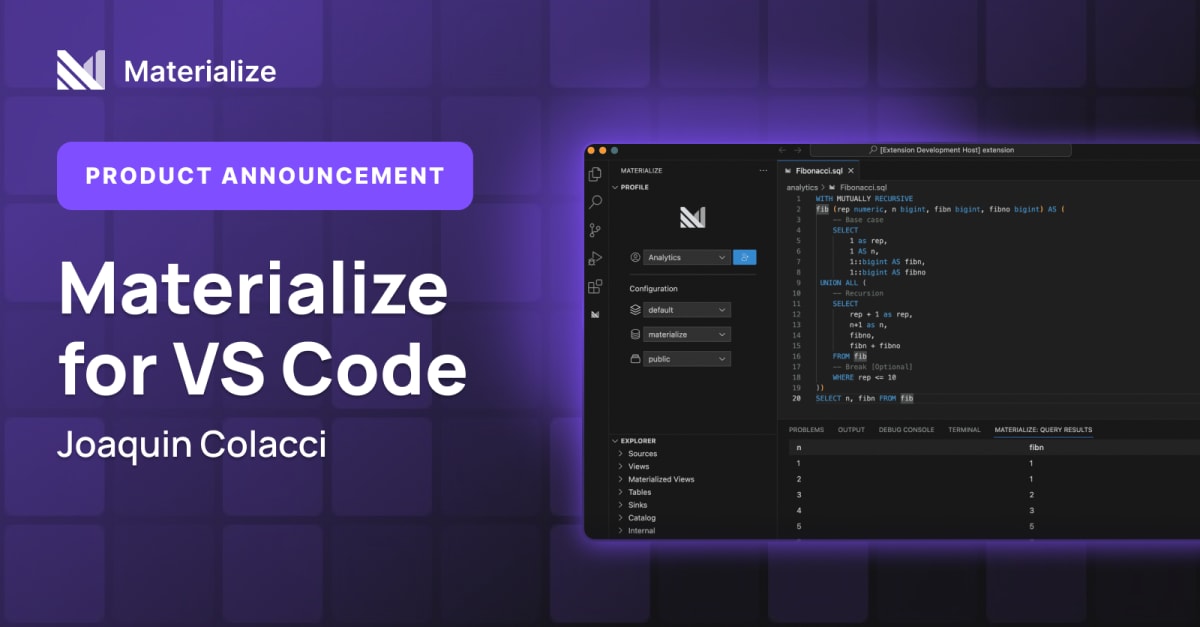VS Code Integration Guide | Materialize