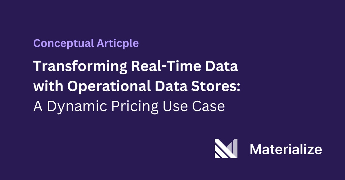 Transforming Real-Time Data with Operational Data Stores: A Dynamic ...